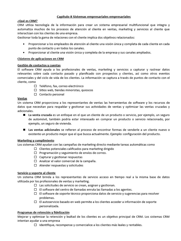 Capítulo 8 Sistemas Empresariales Empresariales | PDF | Planificación ...