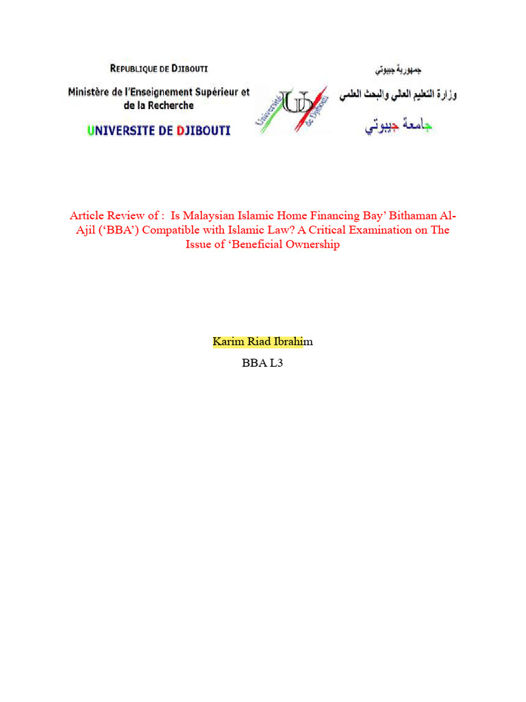 Article Review (Islamic Banking) by Karim Riad Ibrahim | PDF | Islamic ...