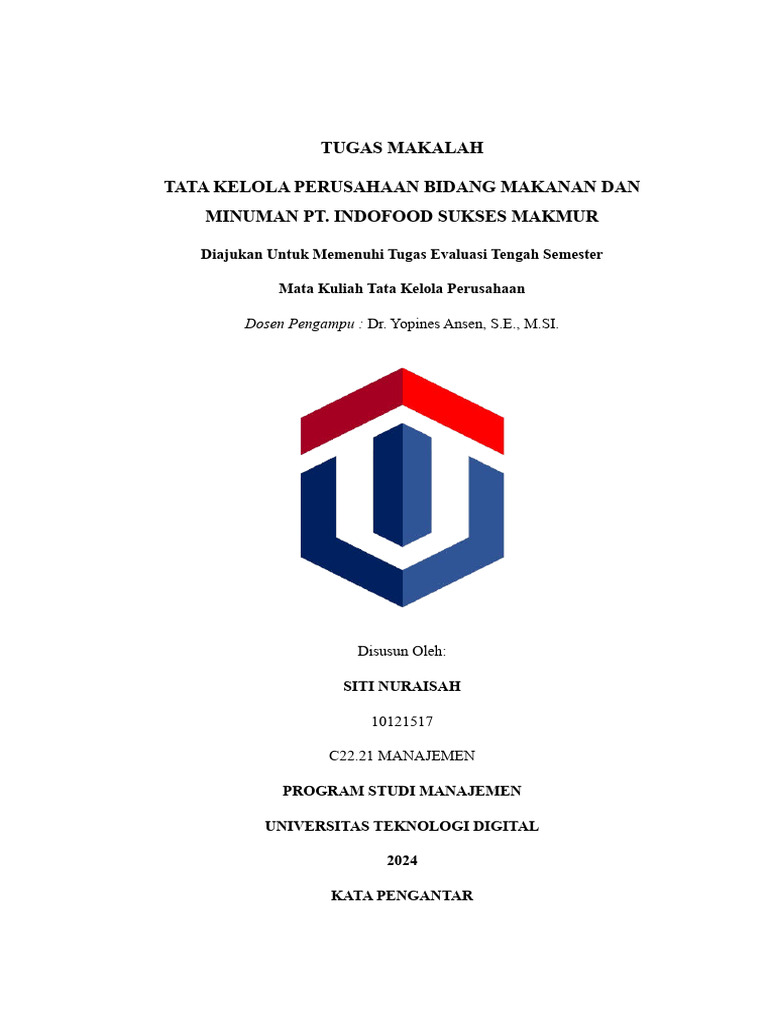 Tugas Ets Makalah Tata Kelola Perusahaan | PDF