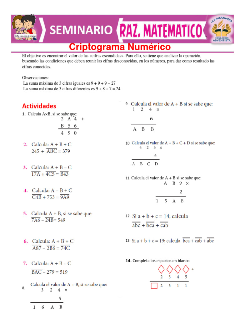 Criptograma Numérico | PDF
