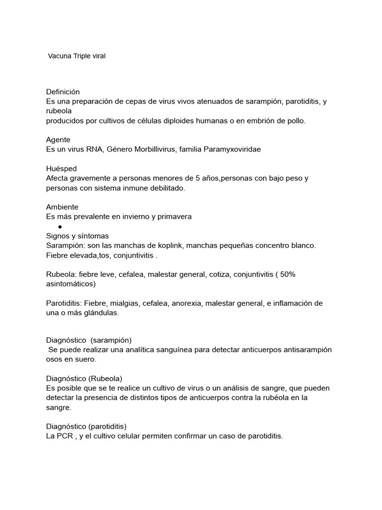 Vacuna Triple Viral: Guía Esencial | PDF