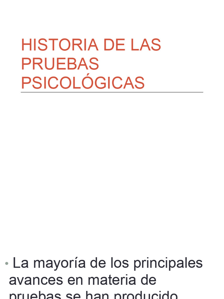Capítulo 2 HISTORIA DE LAS PRUEBAS PSICOLÓGICAS | PDF | Cociente de inteligencia | Inteligencia
