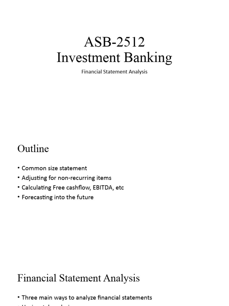 ASB-2512 Investment Banking L4 | PDF | Income Statement | Net Income