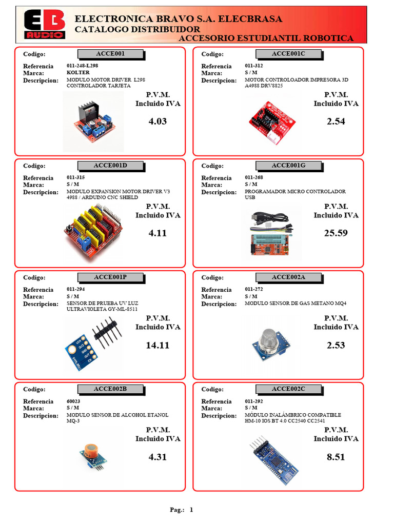 Catalogo Actualizado Al 20 Junio 2024 | PDF | Arduino | Ingeniería ...