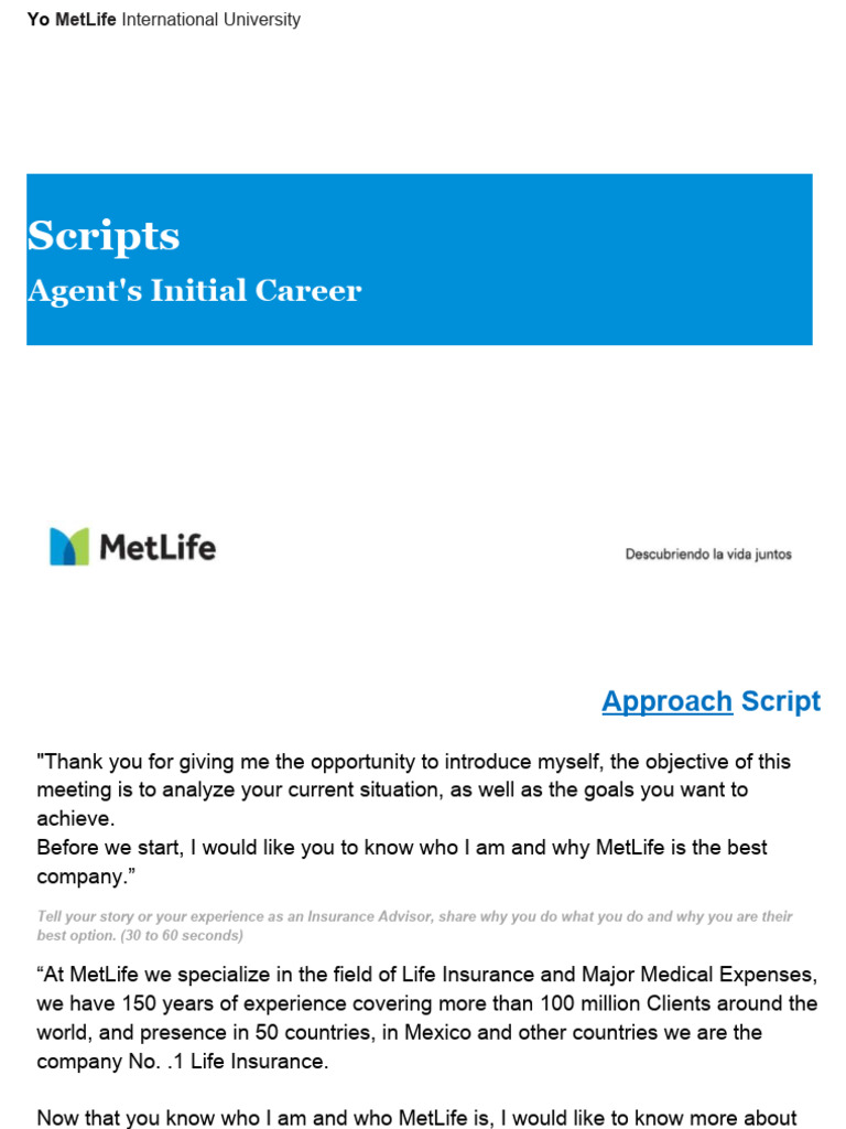 Scripts | PDF | Insurance | Met Life