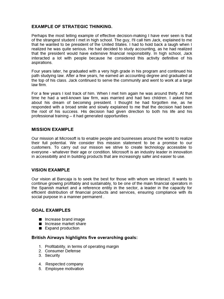 Strategic Thinking and Business Examples | PDF | Brand | Breads