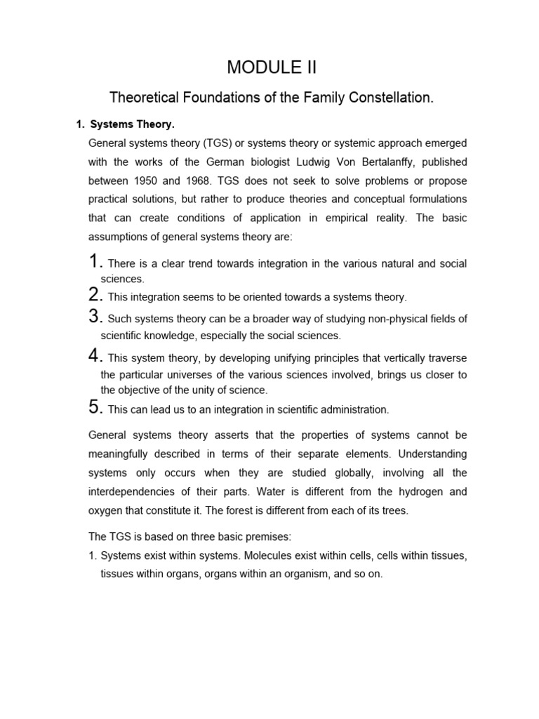 MODULE II Systems Theory in Family Constellations | PDF | Systems ...