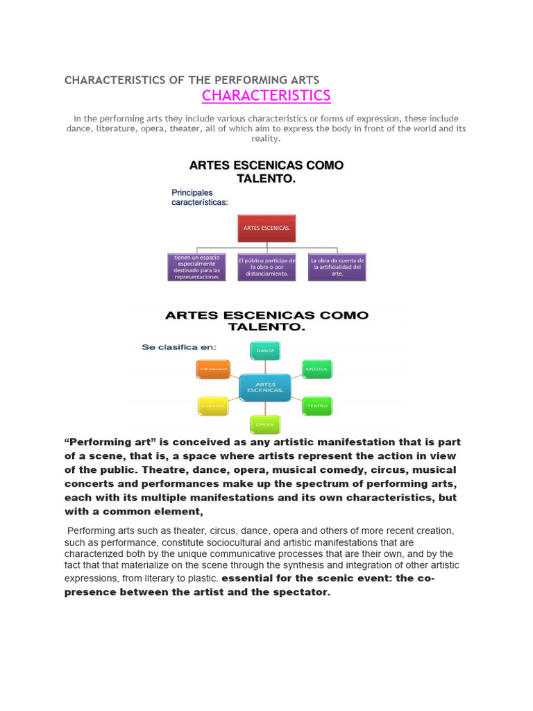 Characteristics of Performing Arts | PDF