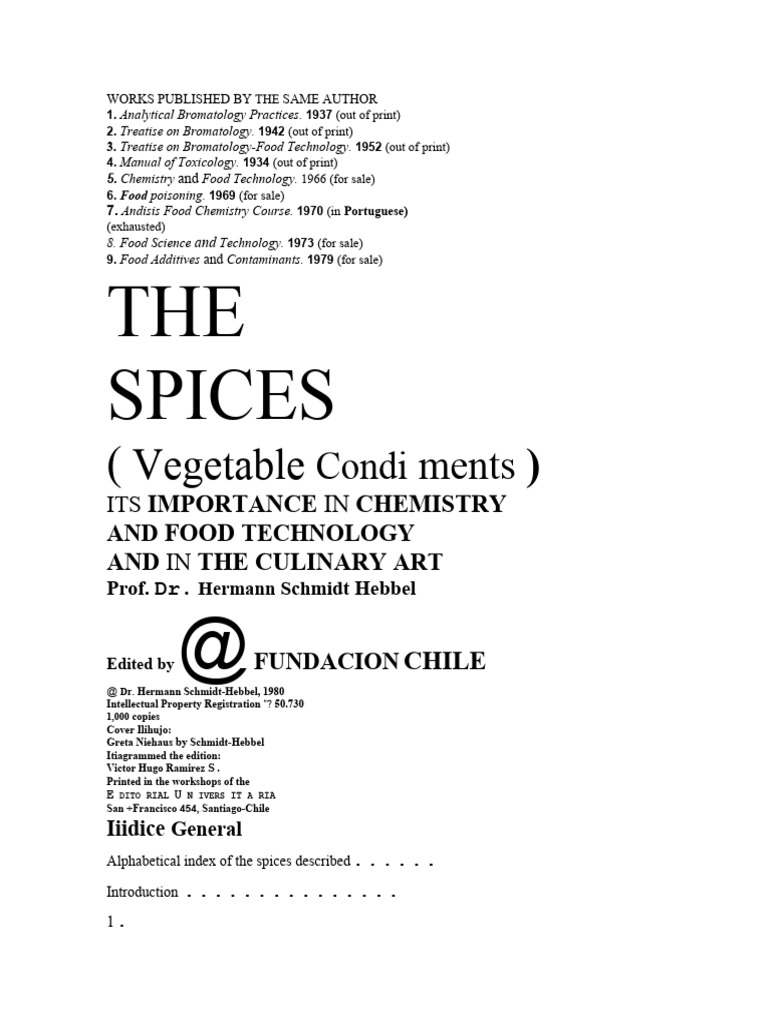 Spices With Chemistry | PDF | Taste | Senses