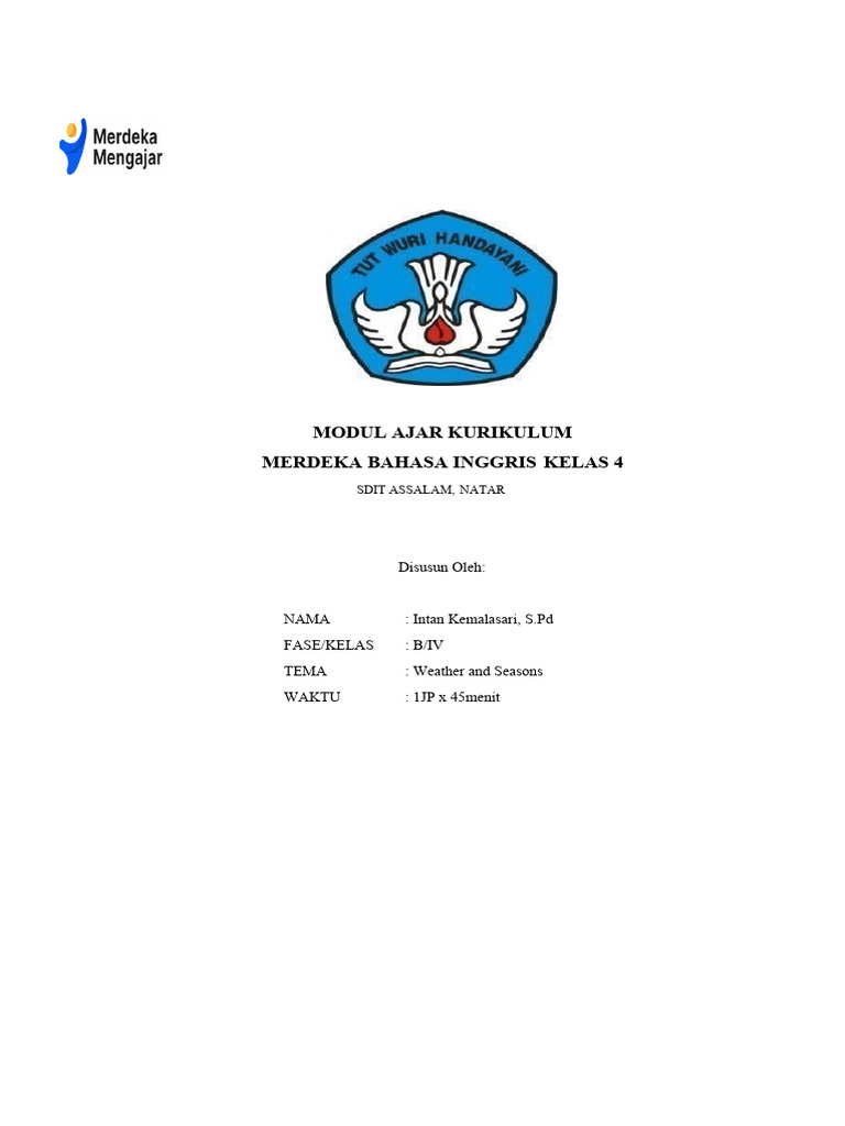 Modul Ajar Kurikulum Merdeka Intan Fix Print | PDF
