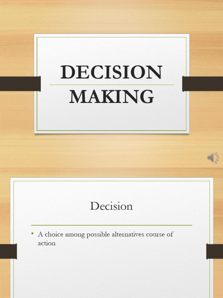 3 Decision Making-1 | PDF