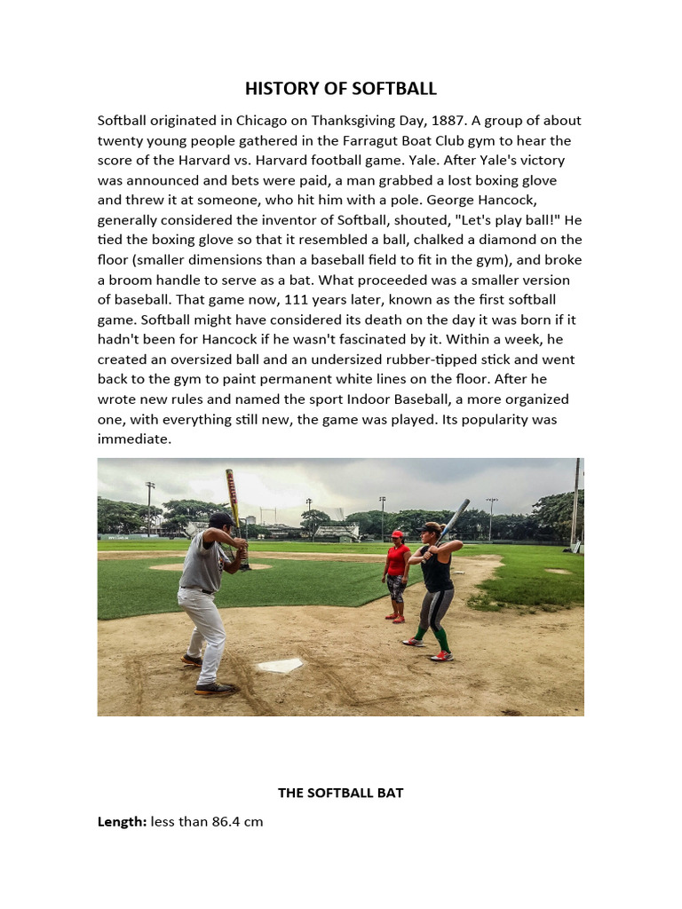 Softball History | PDF | Softball | Athletic Sports