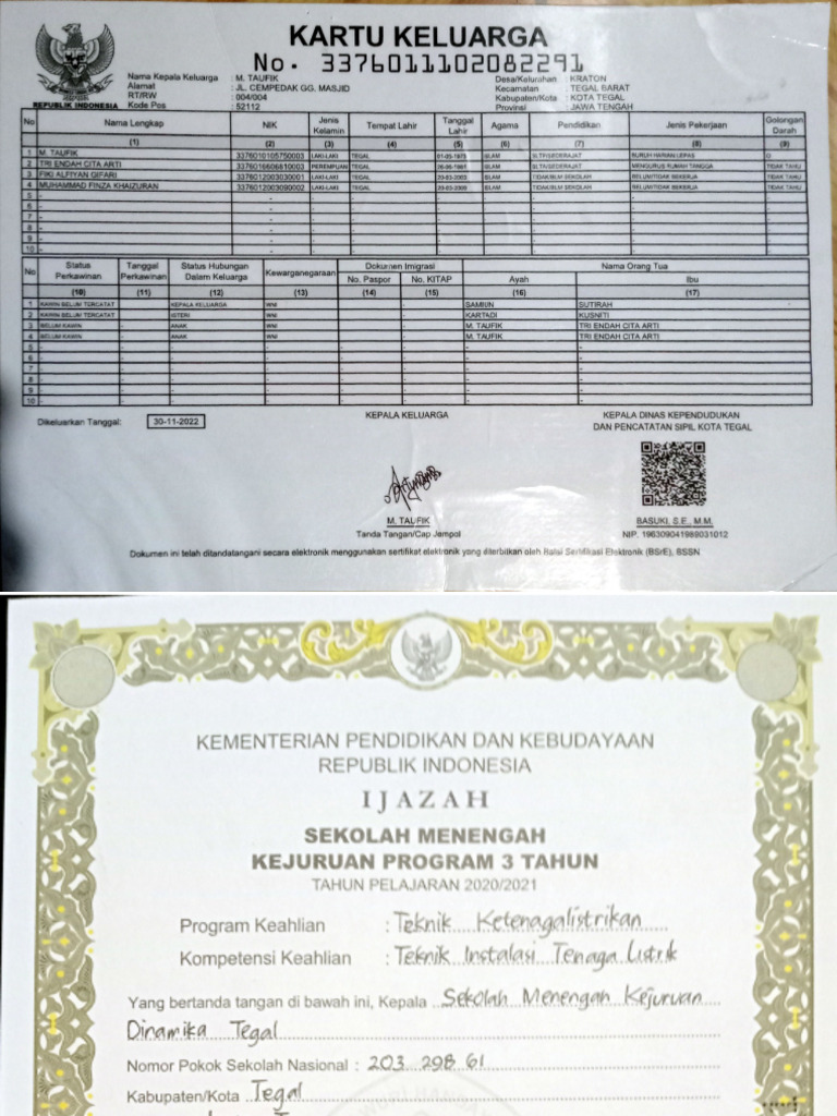 Scan Ijasah, KK, Pas Foto | PDF