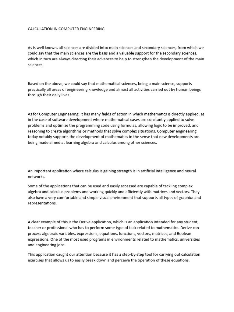 Differential Calculus in Computer Engineering | PDF | Calculus ...