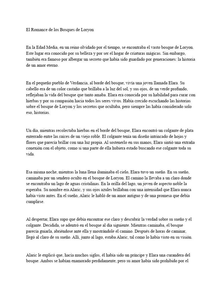 El Romance de Los Bosques de Loryon | PDF | Amor