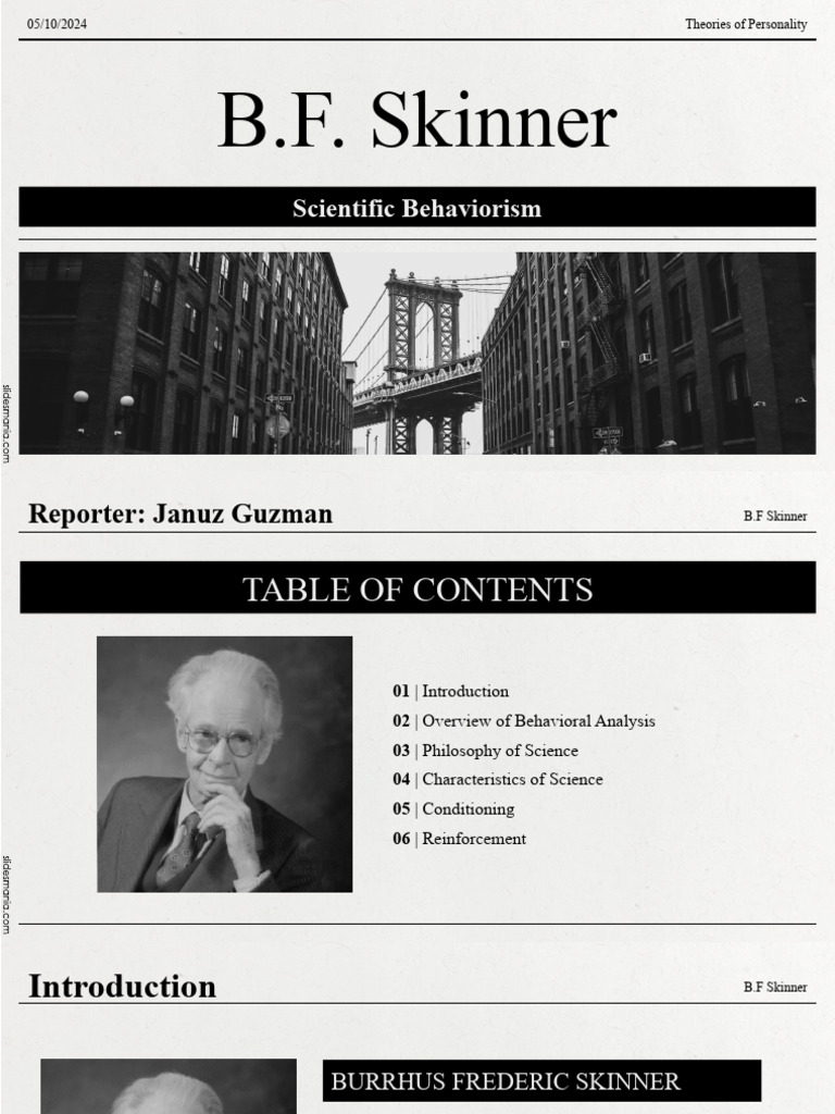 B.F Skinner Report | PDF | Reinforcement | Psychological Theories
