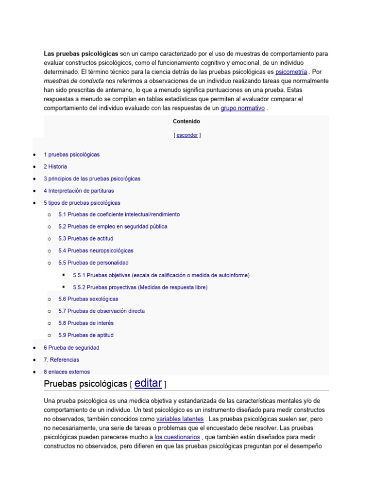 Principios de Las Pruebas Psicológicas | PDF | Cociente de inteligencia | Sicología