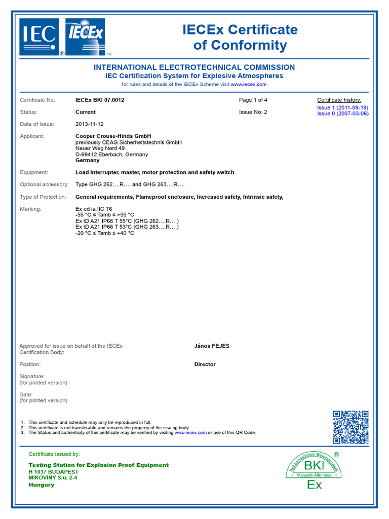 Isolator - IECEx Certificate | PDF | Manufactured Goods | Electricity