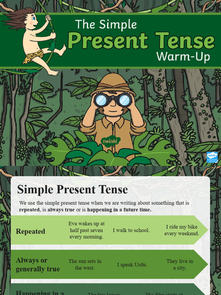 T L 9481 Simple Present Tense Warmup Powerpoint Ver 2 | PDF | Verb | Syntax
