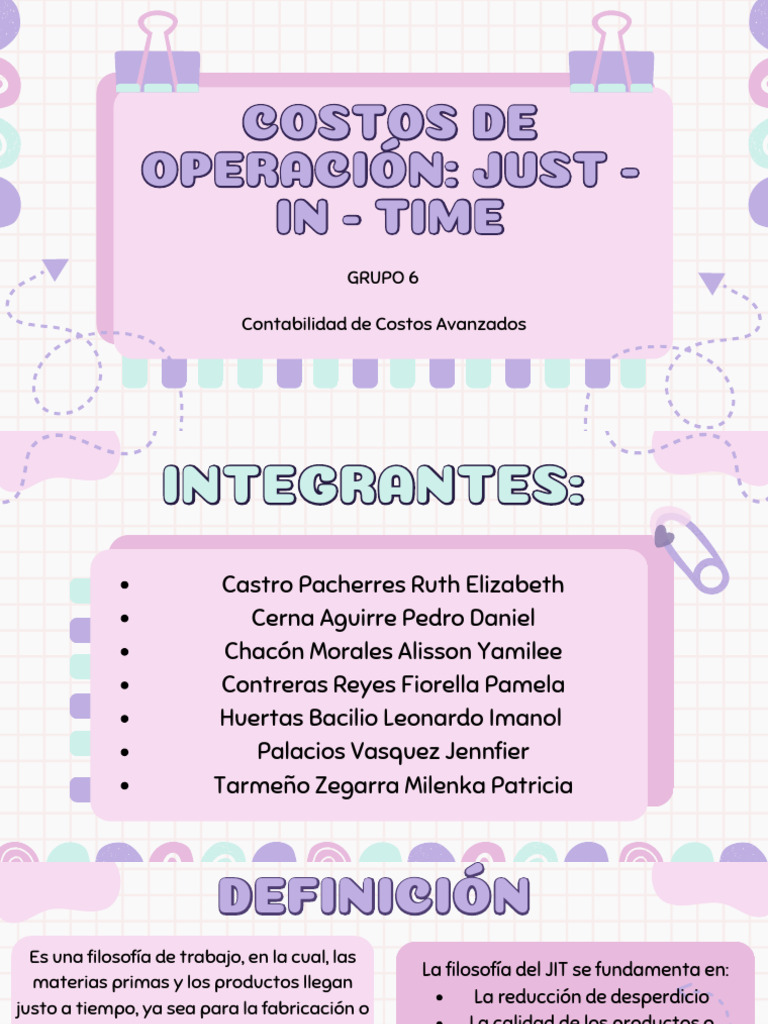 Exposicion Grupo 6 Costos Avanzados | PDF | Lean Manufacturing | Calidad (comercial)