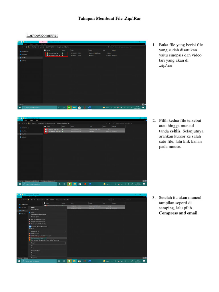 Tahapan Mengubah File Menjadi Zip Atau Rar | PDF