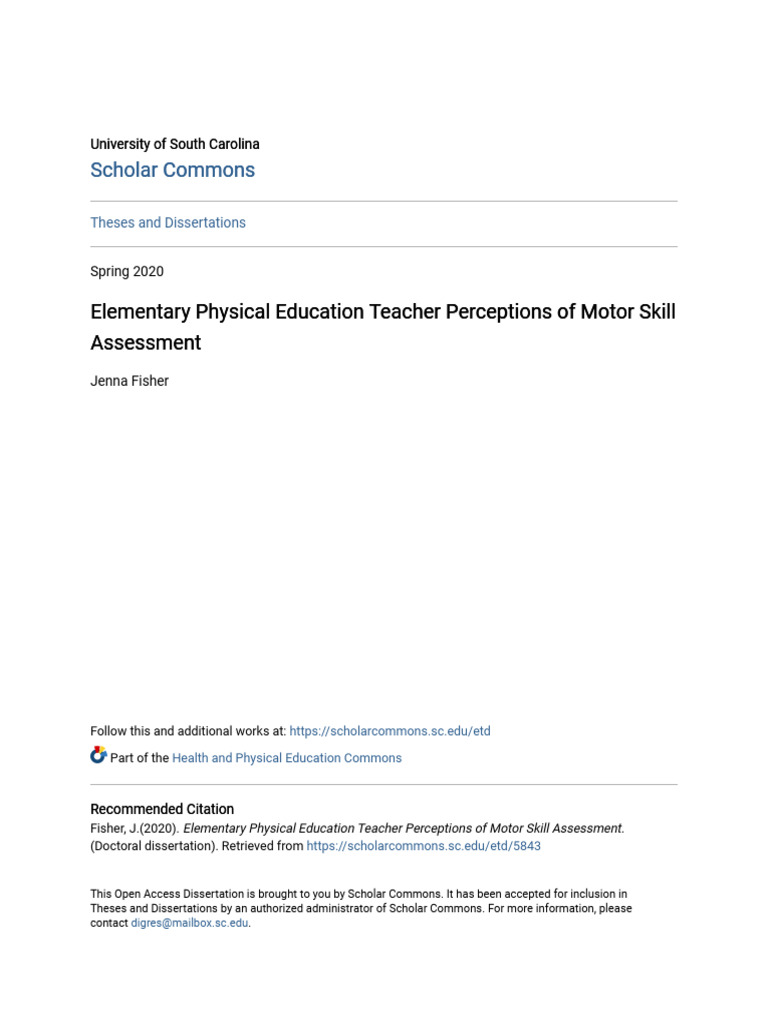 6 - Elementary Physical Education Teacher Perceptions of Motor Skill ...