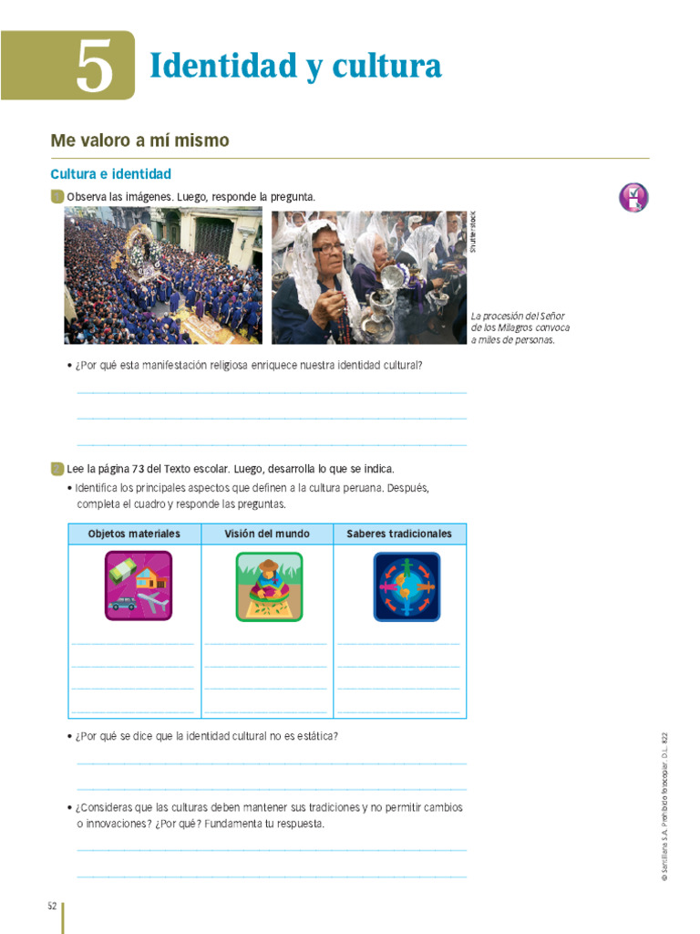 FICHA DE ACTIVIDAD - Identidad y Cultura | PDF