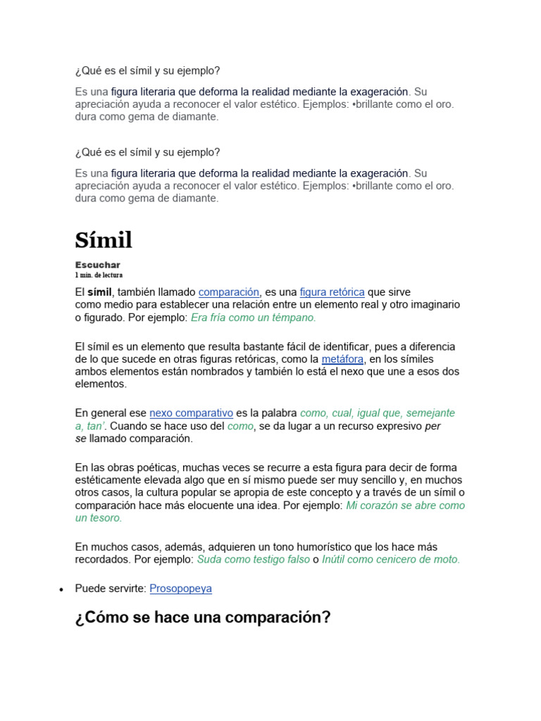 Qué Es El Símil y Su Ejemplo | PDF