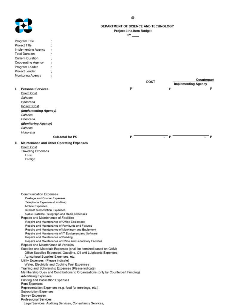 DOST Project Budget Guidelines | PDF | Transport | Subscription Business Model