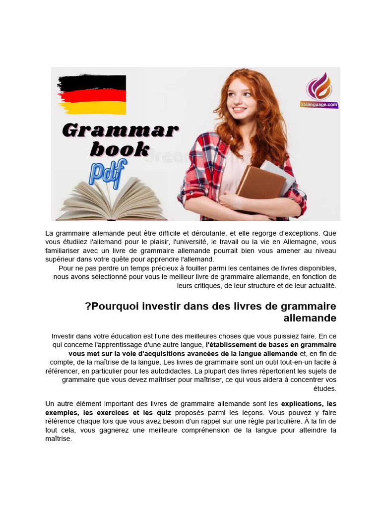 Guide essentiel de grammaire allemande | PDF | Langue allemande ...