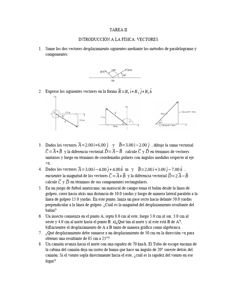 Tarea Vectores II | PDF | Vector Euclidiano | Geometría Elemental Tarea Vectores II | PDF | Vector Euclidiano | Geometría Elemental
