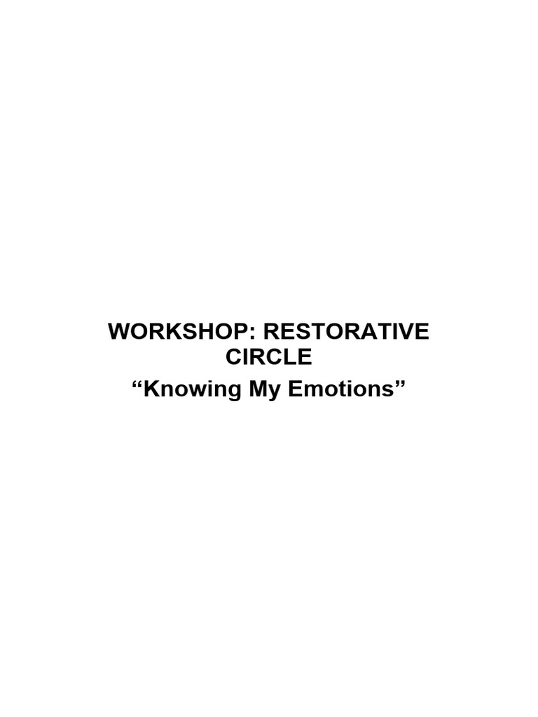 Workshop - Knowing My Emotions | PDF | Emotions | Feeling