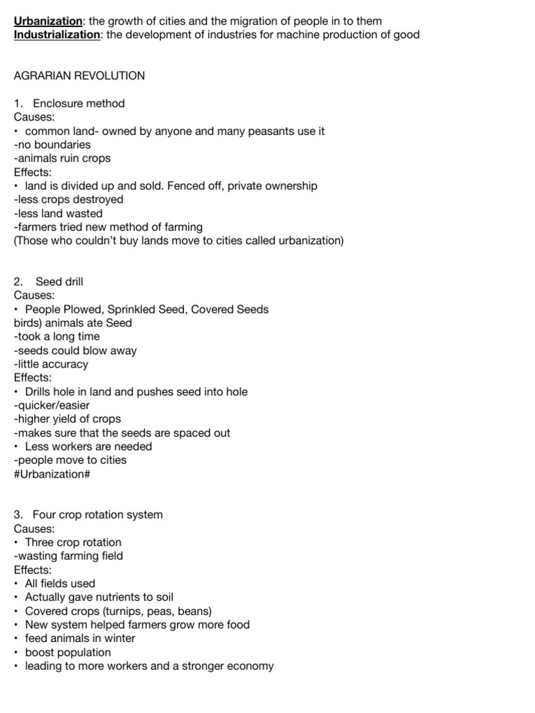 Causes and Effects of Urbanization | PDF | Industrial Revolution ...