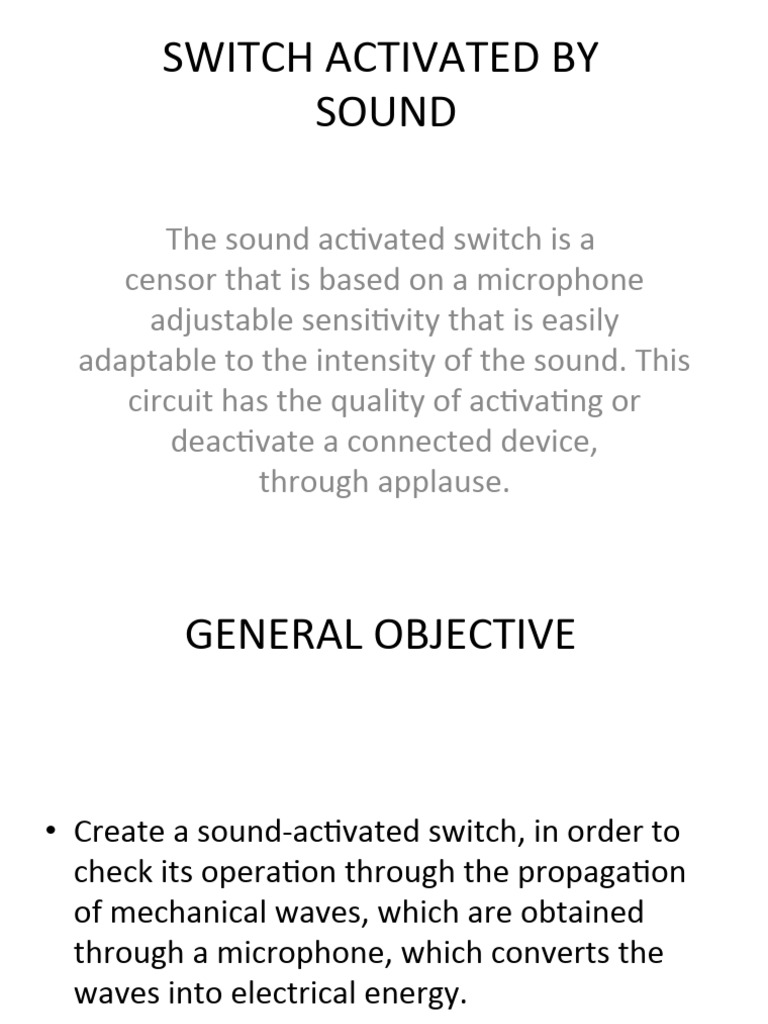 Sound Activated Switch | PDF | Capacitor | Waves