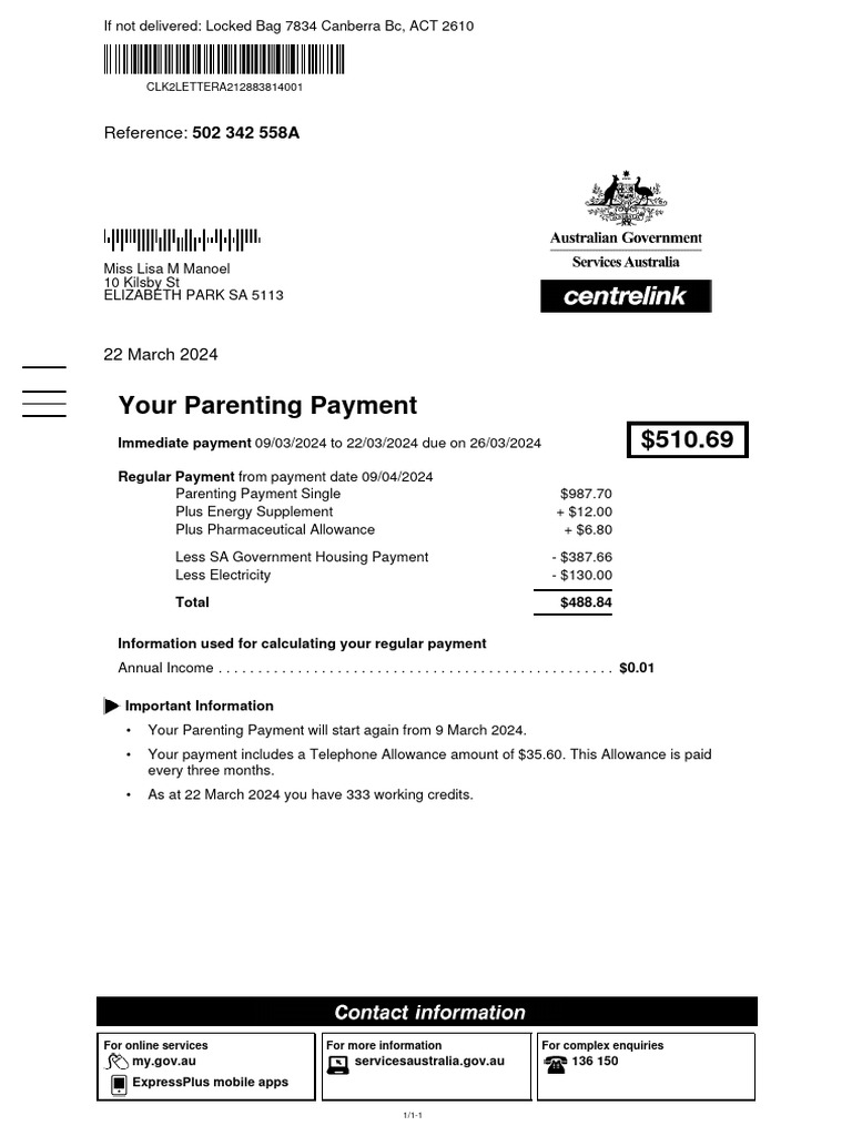Parenting Payment Details and Requirements | PDF | Pension | Income
