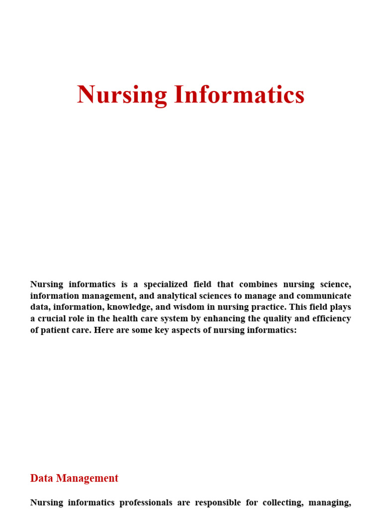 Nursing Informatics Overview | Download Free PDF | Health Informatics ...