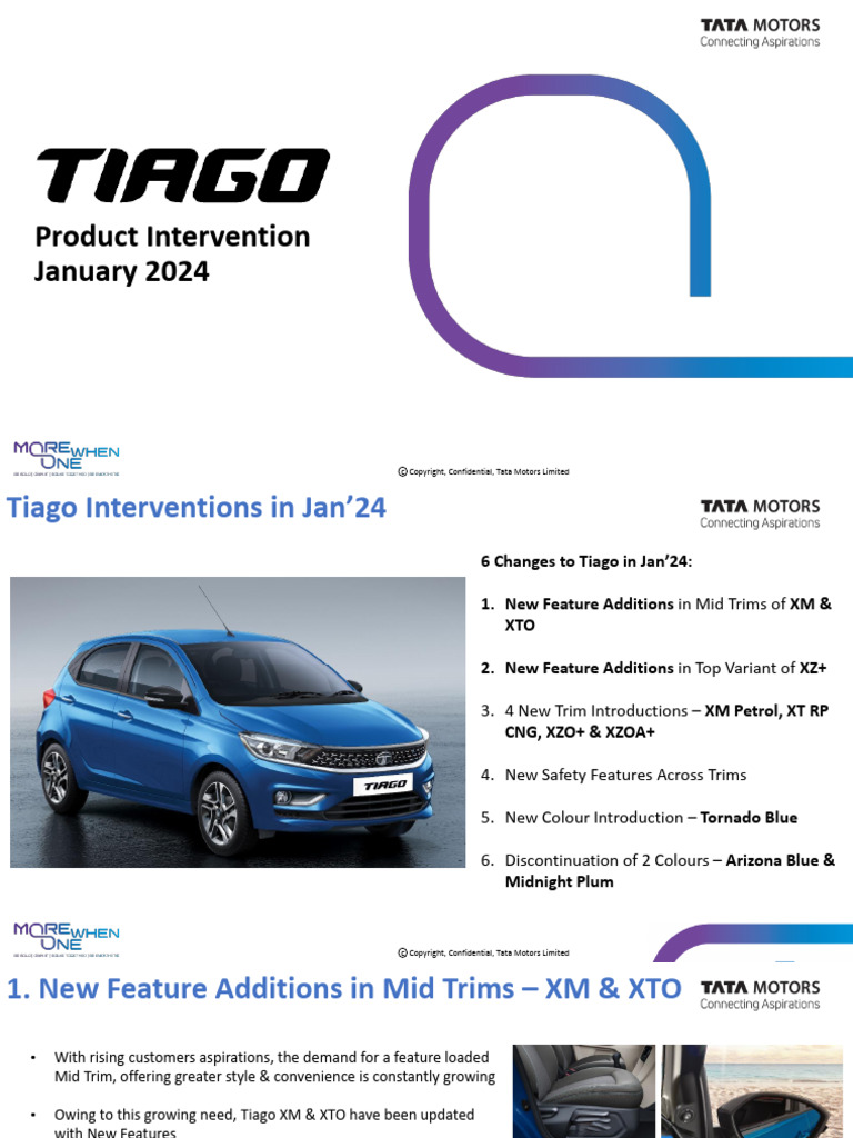 Tiago Jan 2024 - Product Intervention | PDF | Seat Belt | Headlamp