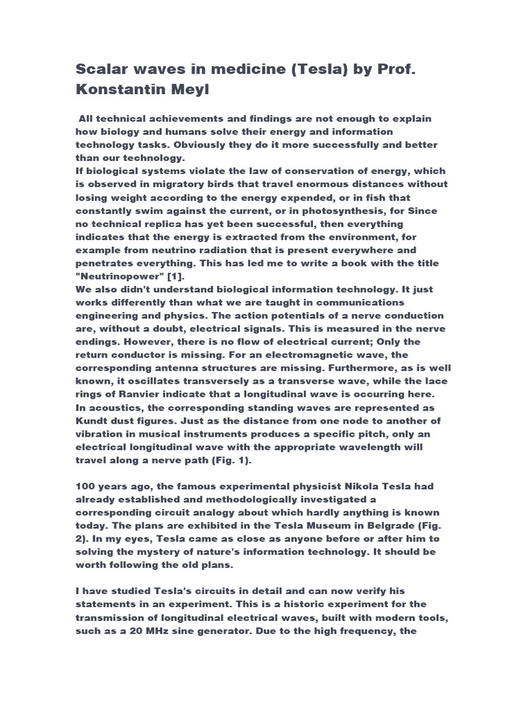 Scalar Waves in Medicine | PDF | Electromagnetic Radiation | Light