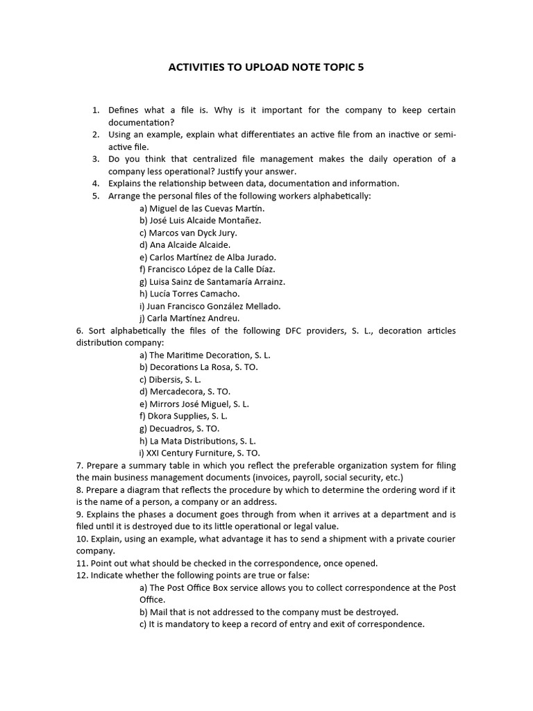 Activities To Upload Note Topic 5 | PDF | Computer File | Computer Security