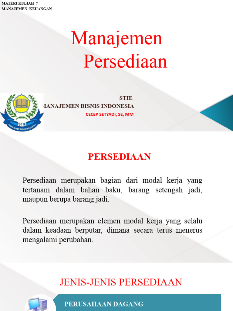 Manajemen Persediaan (Pertemuan 8) Minggu, 16 Juni 2024 | PDF | Teknologi & Rekayasa