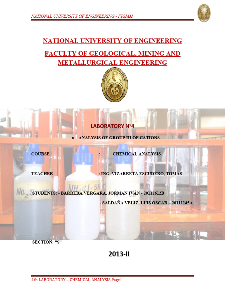 Analysis of Group III of Cations | PDF | Hydroxide | Acid
