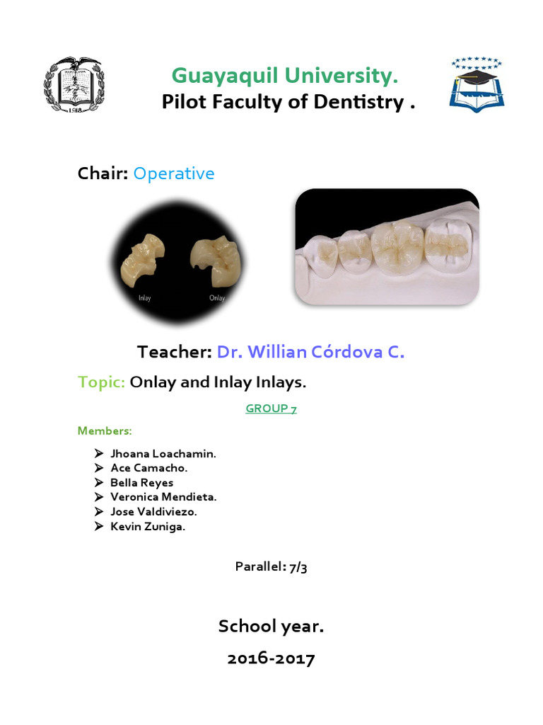 Dental Inlay Notes | PDF | Tooth | Mouth