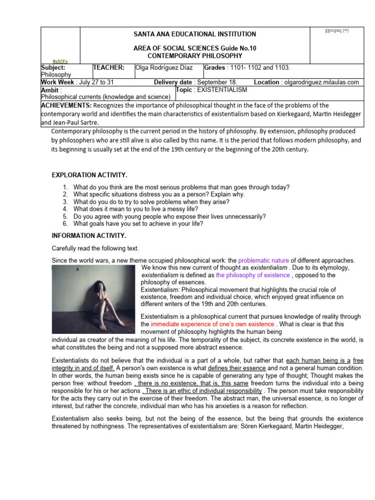 Guide 10. Philosophy 11 - Existentialism Solved | PDF | Existentialism ... Guide 10. Philosophy 11 - Existentialism Solved | PDF | Existentialism ...