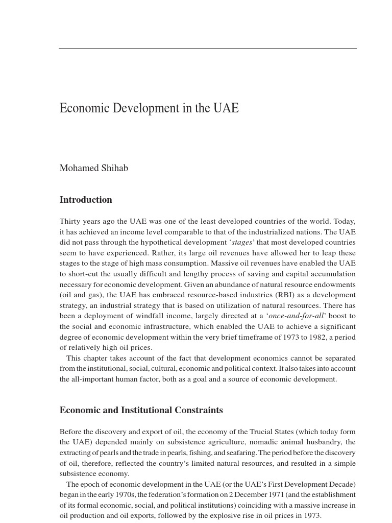 Economic Development in The UAE | PDF | Politics