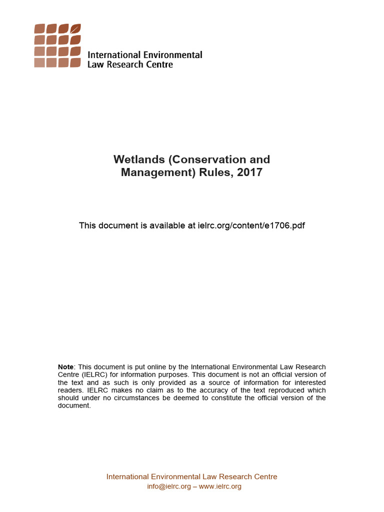 Wetlands Management Rules 2017 | PDF