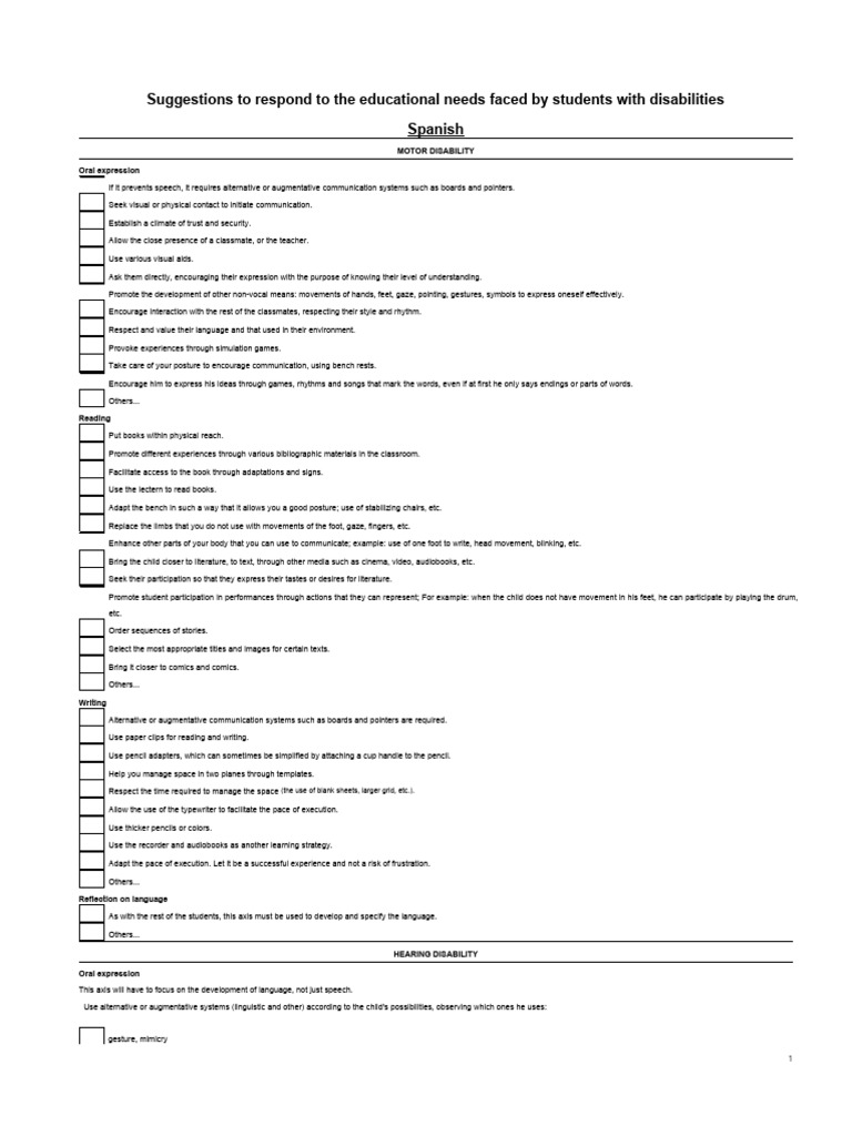 Reasonable Adjustments Suggestions For Responding To Needs | PDF ...