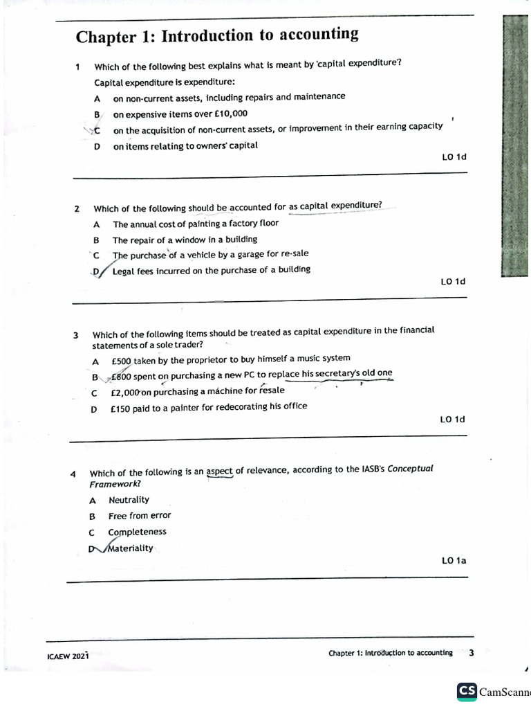 Accounting ICAEW Question Bank | PDF