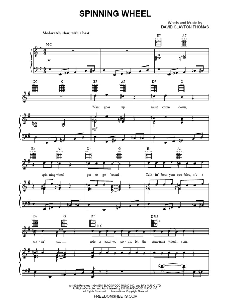 Blood, Sweat & Tears - Spinning Wheel | PDF