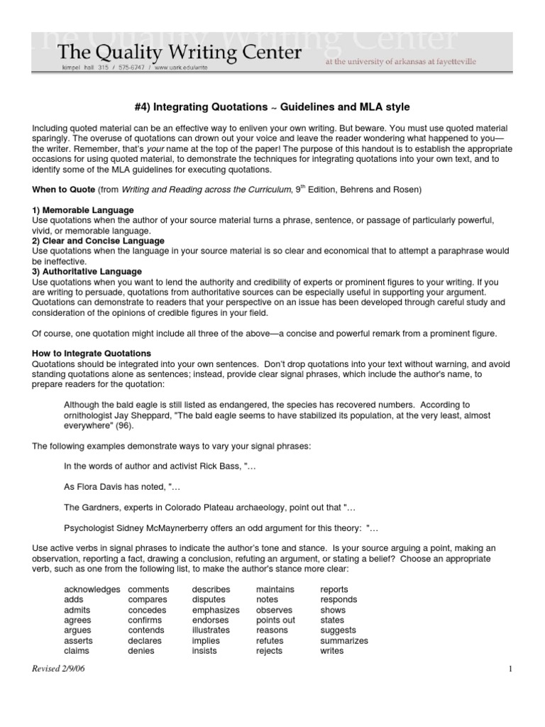 04 Integrating Quotations | PDF | Ellipsis | Bracket