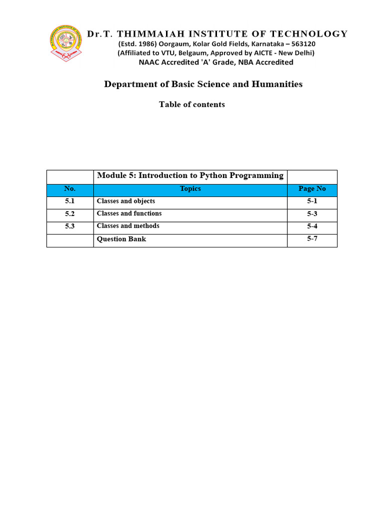 Python Module 5 Crisp Notes Pdf Class Computer Programming Method Computer Programming 4680